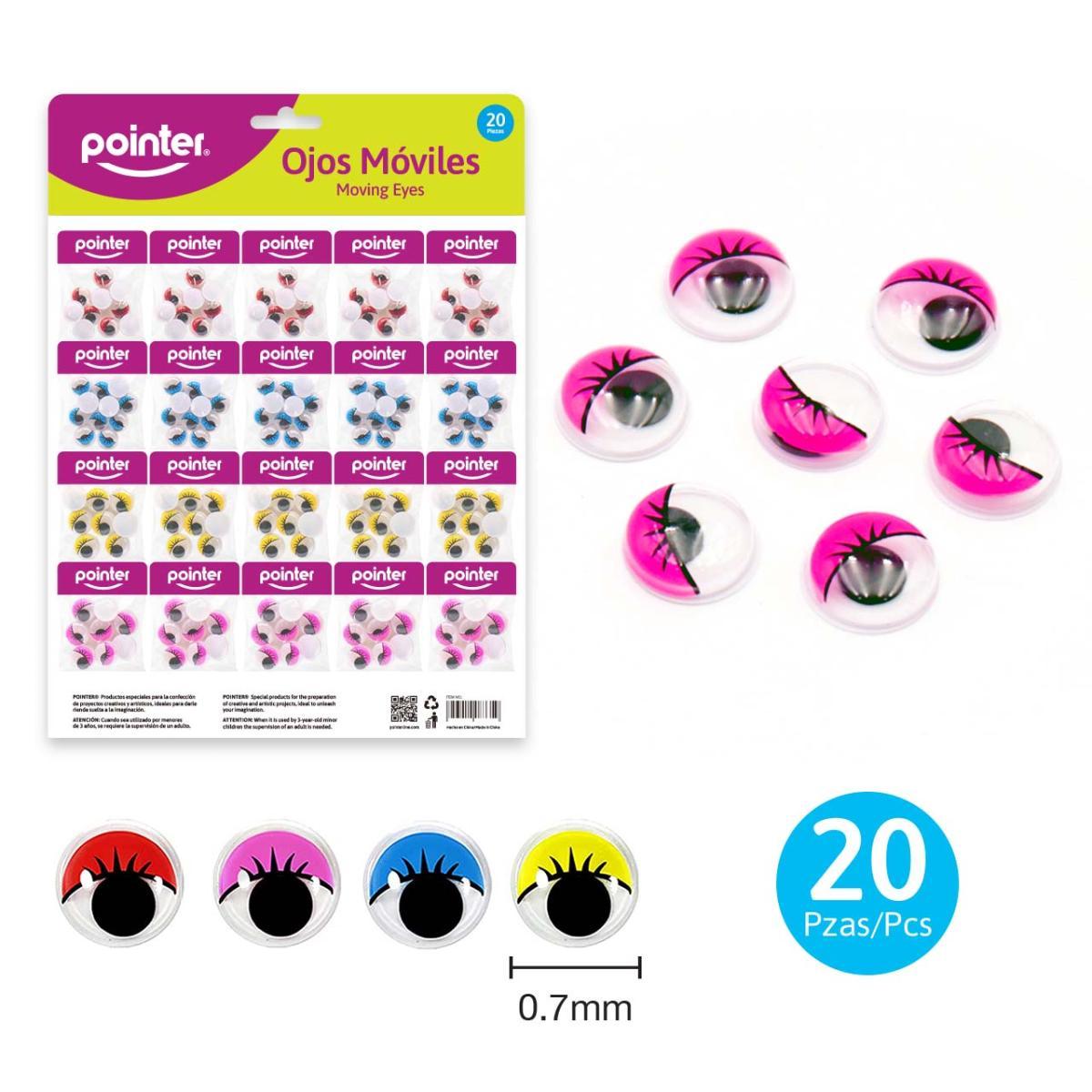 Blister de Ojitos Movibles x20 sobres, Pointer - Cactus Mayorista