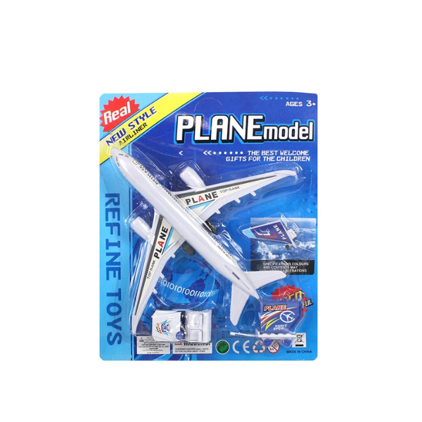 Set de avión con accesorios planemodel en blister - Cactus Mayorista