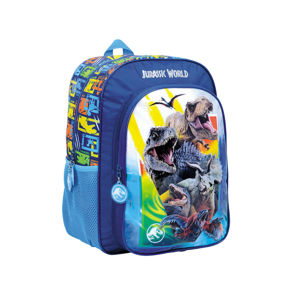 Mochila jurassic world azul 17″ original de 45x30cm - Cactus Mayorista