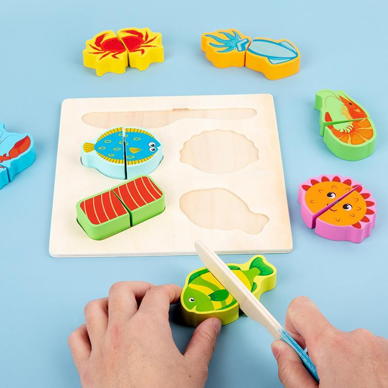 Encastre de madera en 3d con velcro para cortar frutas y verduras ...